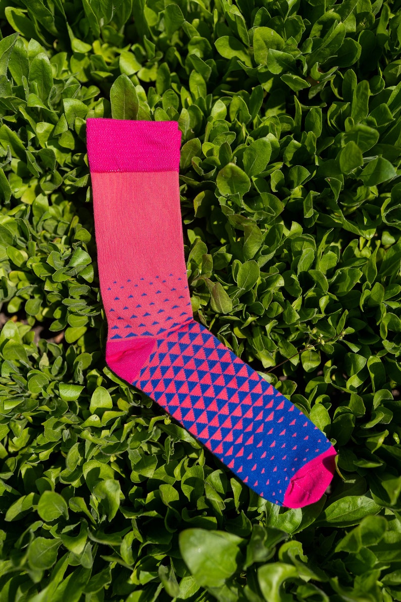 Long Triangle Pattern Socks, Funny Socks, Men Socks, Colorful Socks ...