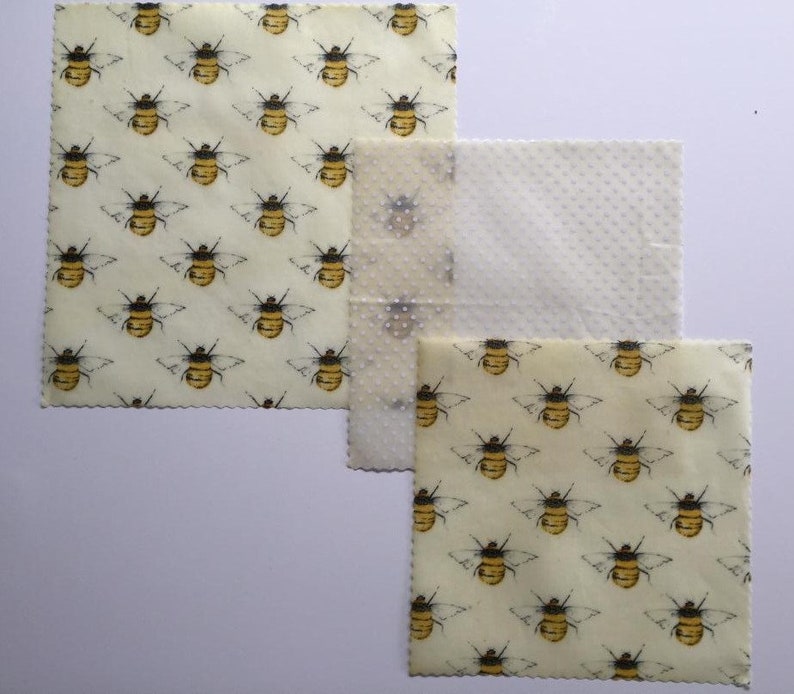 100% Natural Reusable Beeswax Food Wrap-bees & Polka Dot - Etsy UK