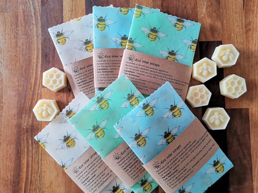 Beeswax Food Wrap: Reusable, Eco-friendly Bees Design - Etsy
