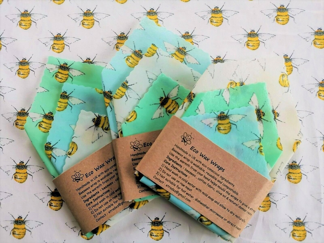 100% Natural Reusable Beeswax Food/sandwich Wrap-bees Design (choose ...