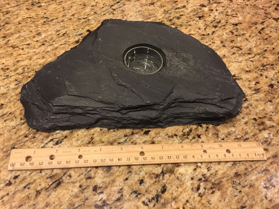 All Natural Rock - Slate Pillar Candle - Weddings - Walkways - Patios ...