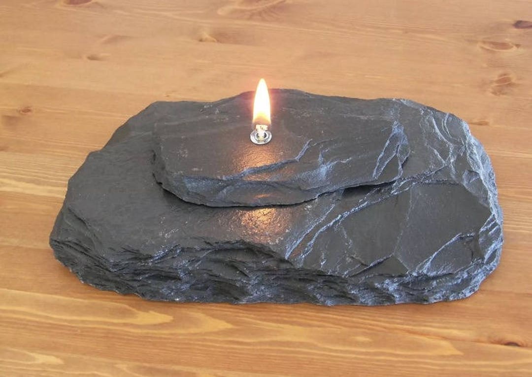 All Natural Rock - Slate Pillar Candle - Weddings - Walkways - Patios ...