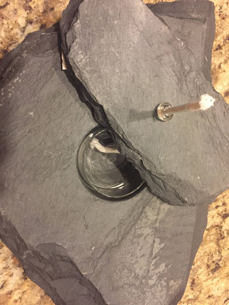 All Natural Rock - Slate Oil Lamp Candle - Fire Rock - Black - Etsy