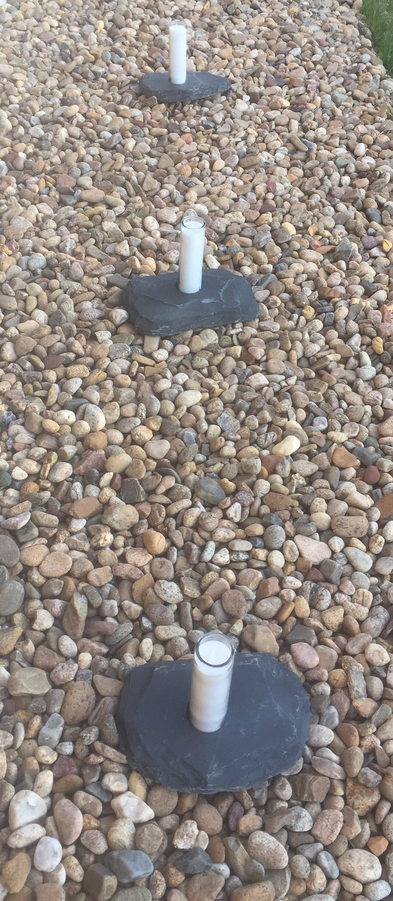 All Natural Rock - Slate Pillar Candle - Weddings - Walkways - Patios ...