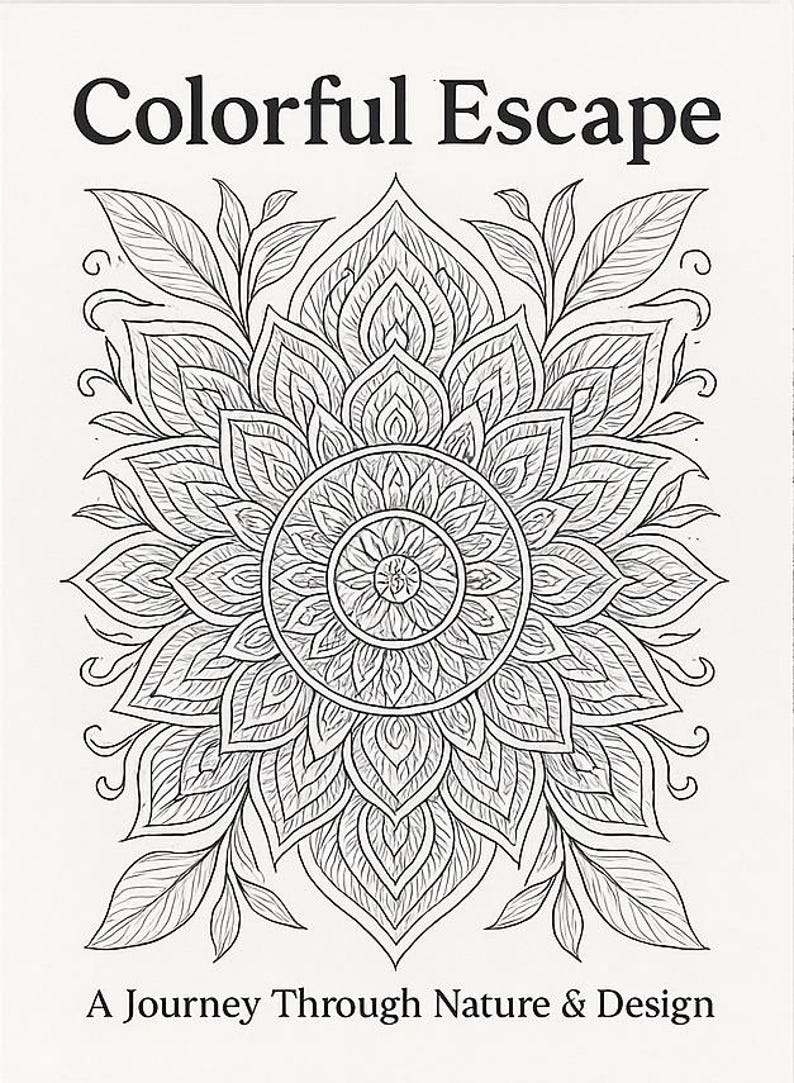 Colorful Escape – Printable Adult Coloring Book | 30 Pages | Digital ...