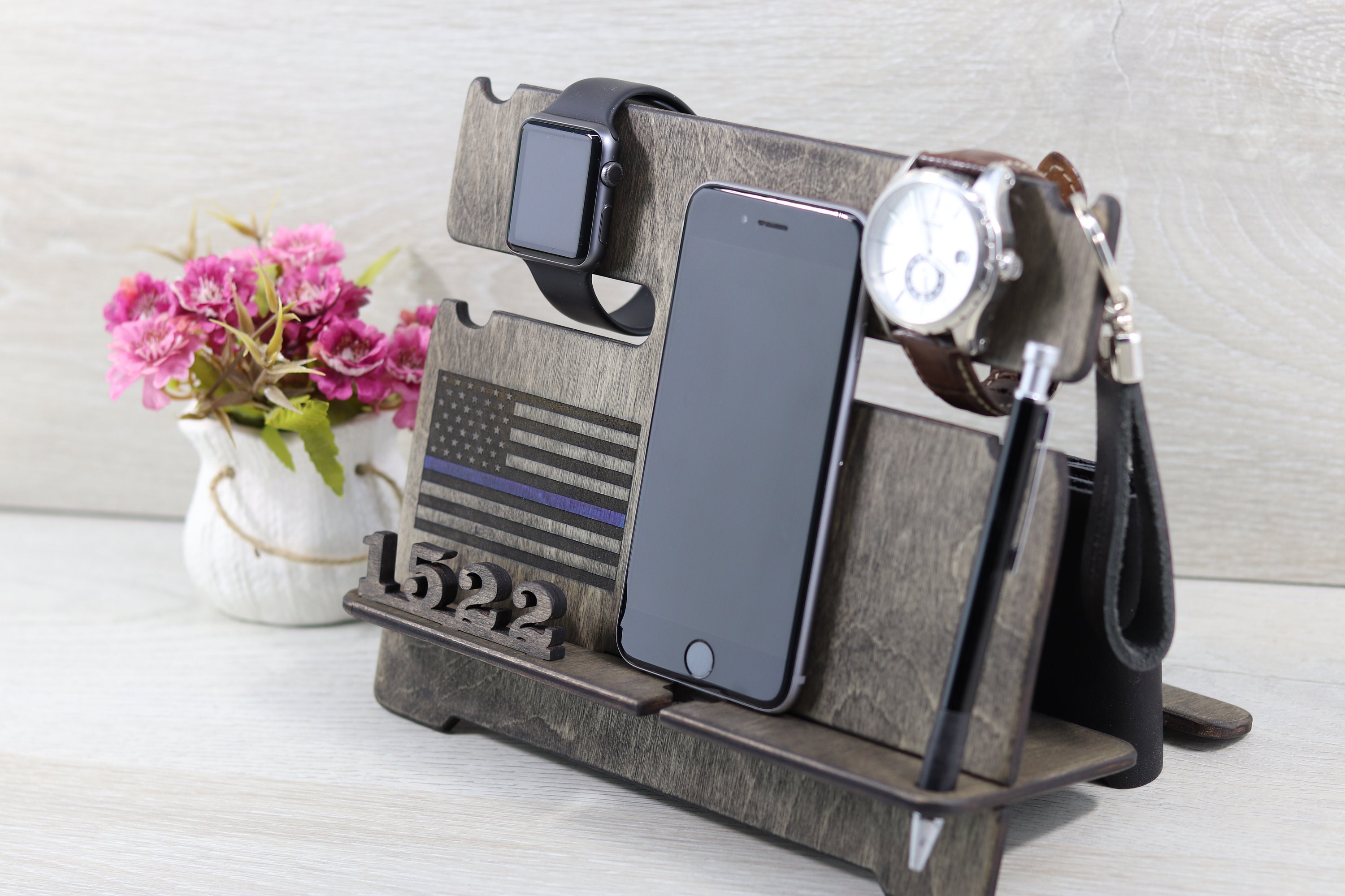 Personalized Docking Station - Police Officer Christmas Gift - Thin ...