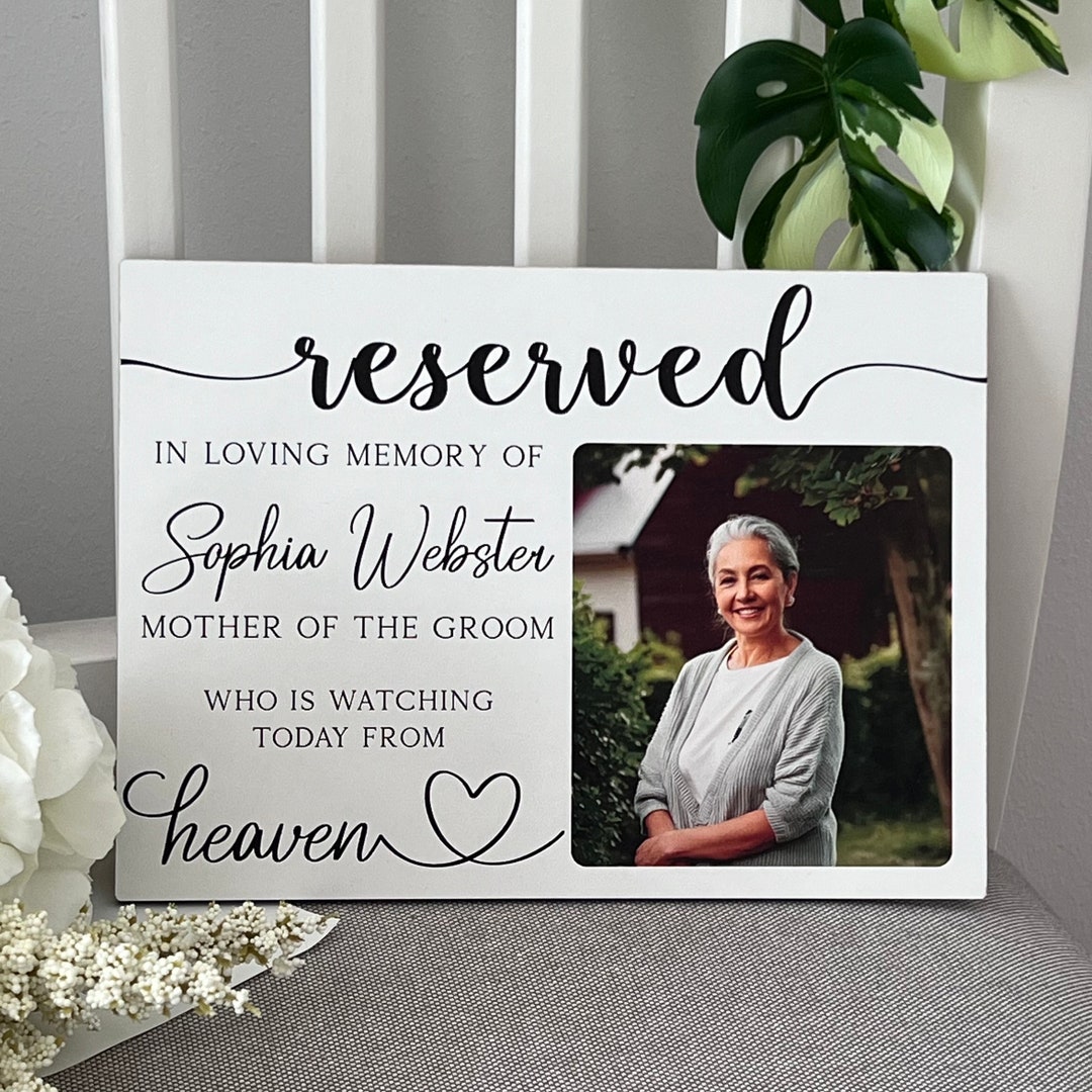 Reserved Memorial Sign Wedding Decor - Personalized Memorial Plaque ...