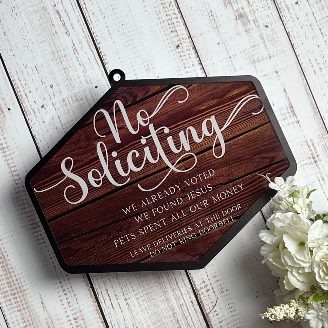 No Soliciting Door Sign, Do Not Disturb Sign, No Solicitation, Do Not ...