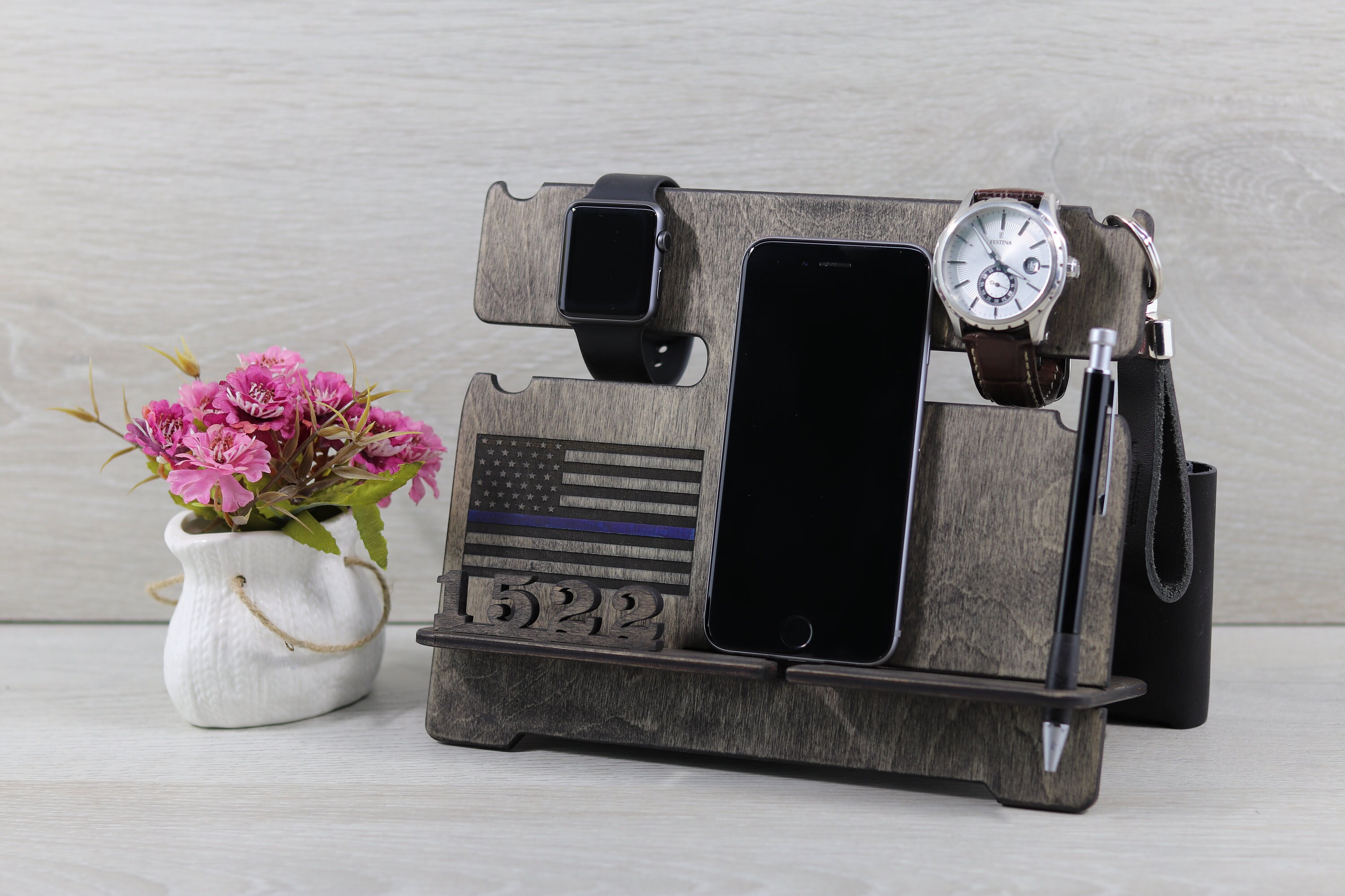 Personalized Docking Station - Police Officer Christmas Gift - Thin ...