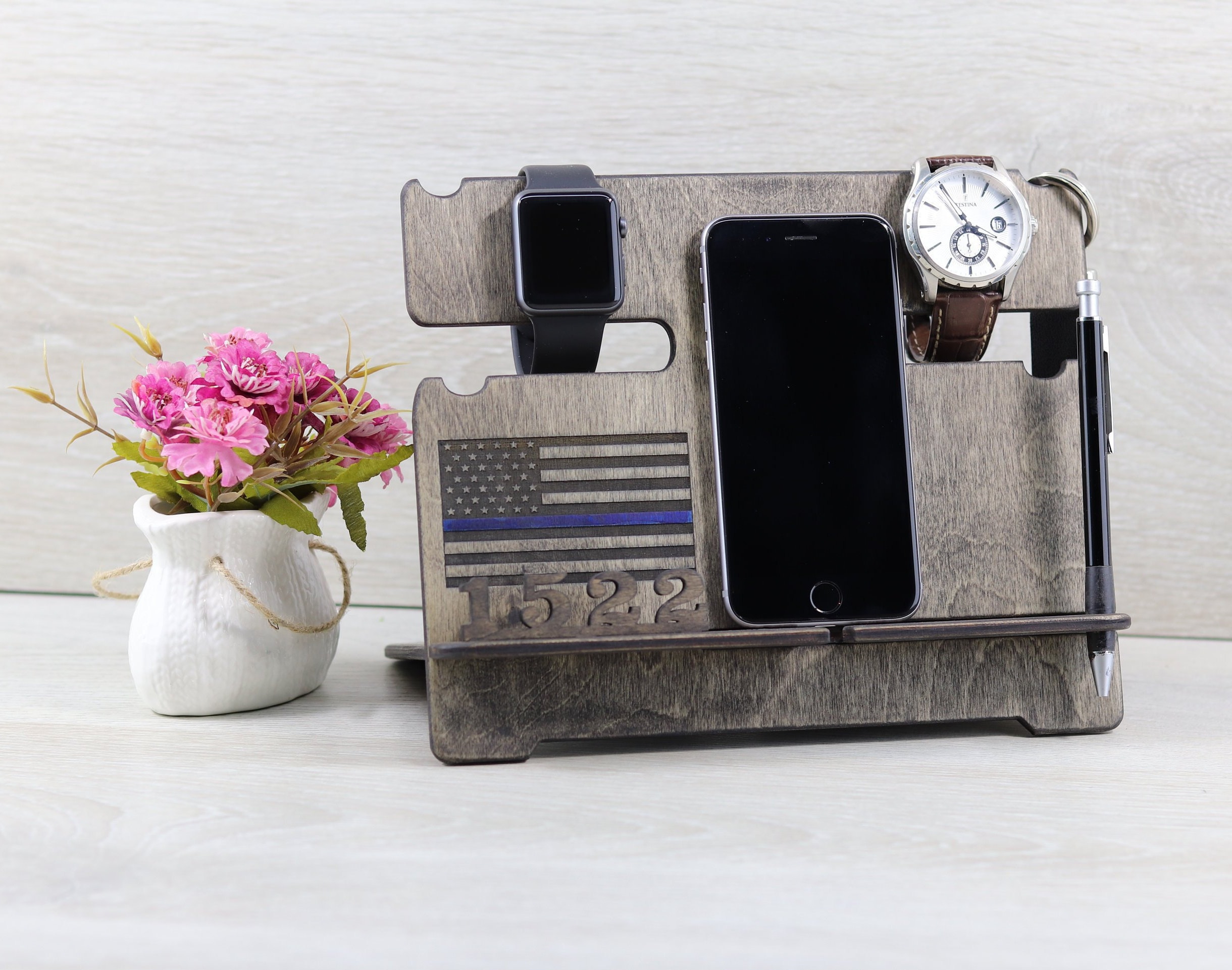 Personalized Docking Station - Police Officer Christmas Gift - Thin ...