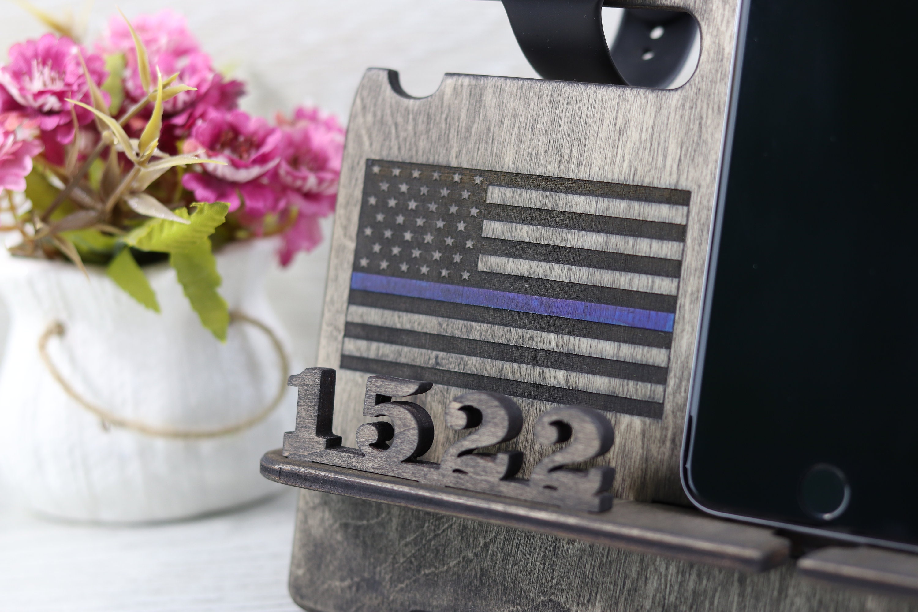 Personalized Docking Station - Police Officer Christmas Gift - Thin ...