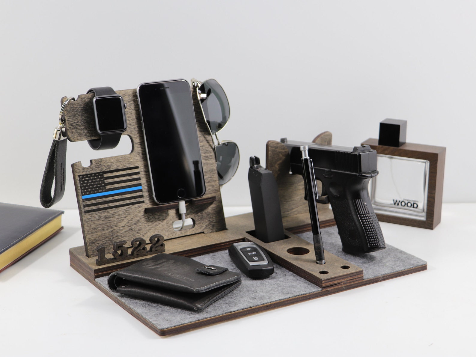Police Officer Docking Station Handgun Holder Wood Stand for - Etsy