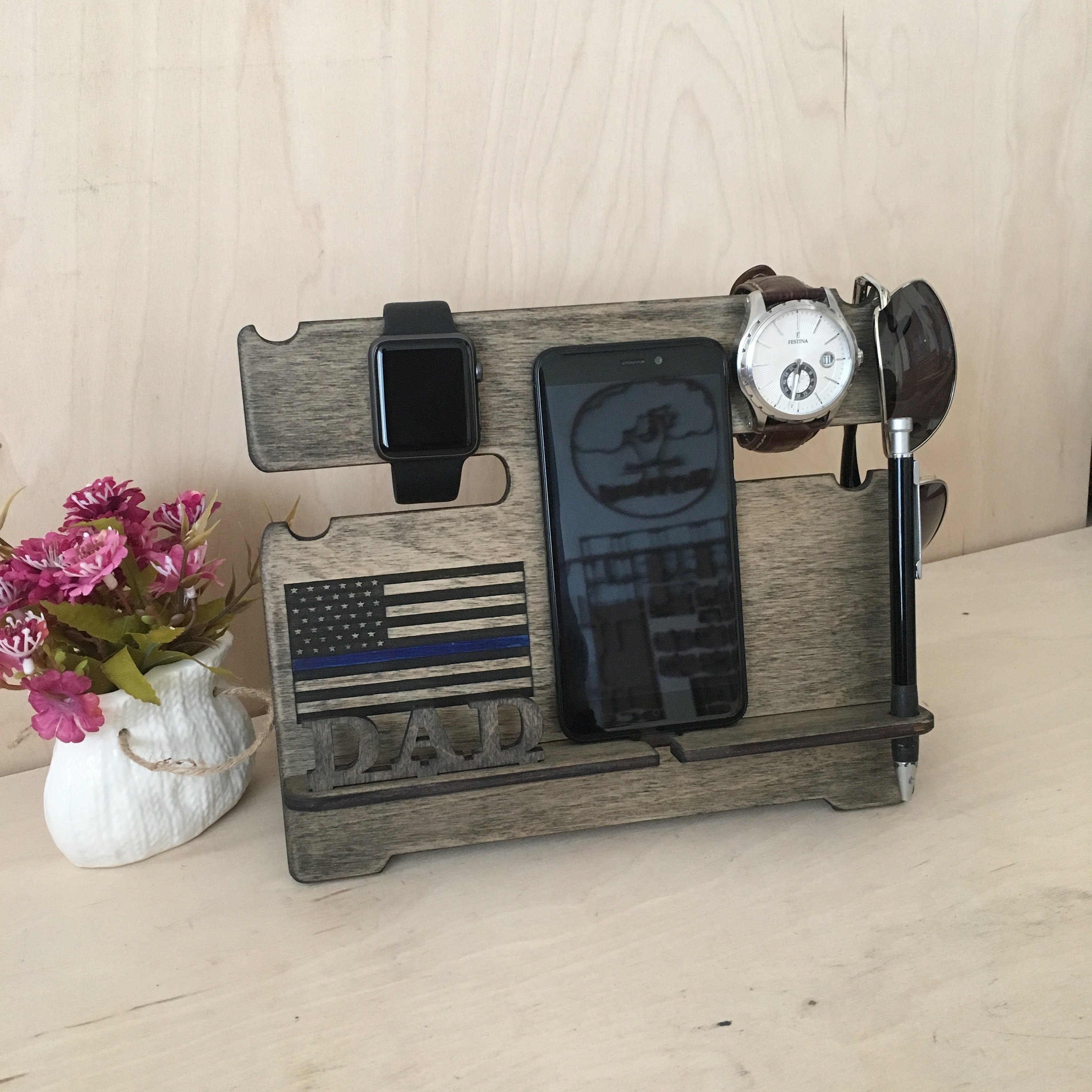 Personalized Docking Station - Police Officer Christmas Gift - Thin ...