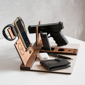Wooden Dock Station, Police Officer Docking Station, Wood Stand for Gun ...