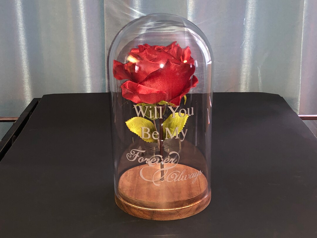 Personalized Enchanted Rose in Bell Jar - Etsy