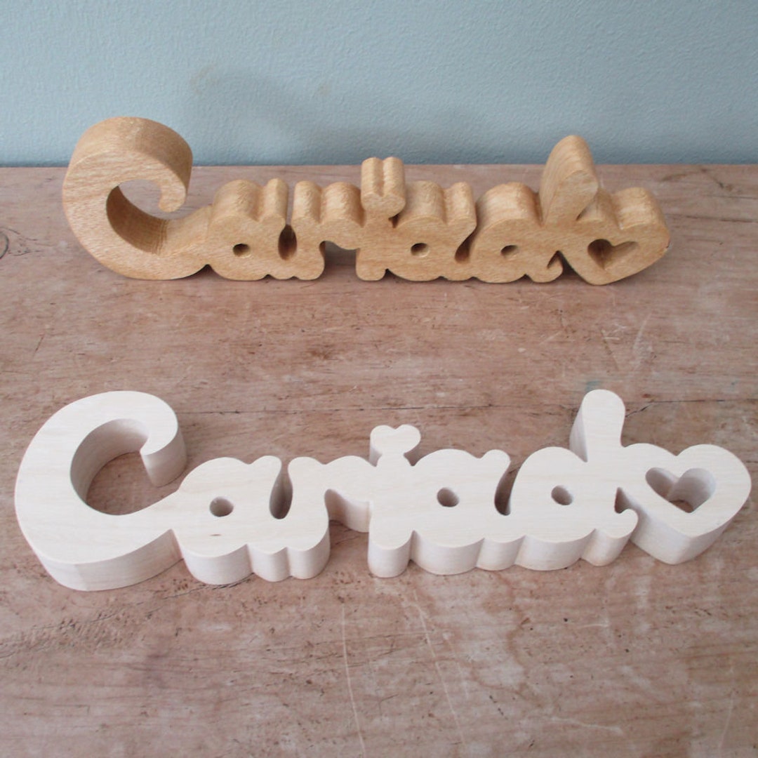 Chunky Freestanding Wooden Cariad Sign - Etsy