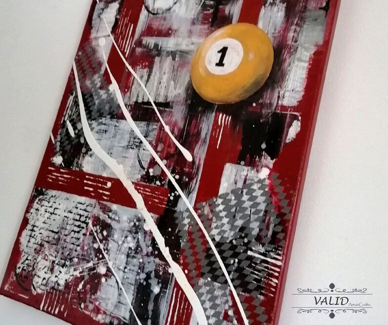 Original Abstract Red Acrylic Decor/billiard Pool Balls - Etsy