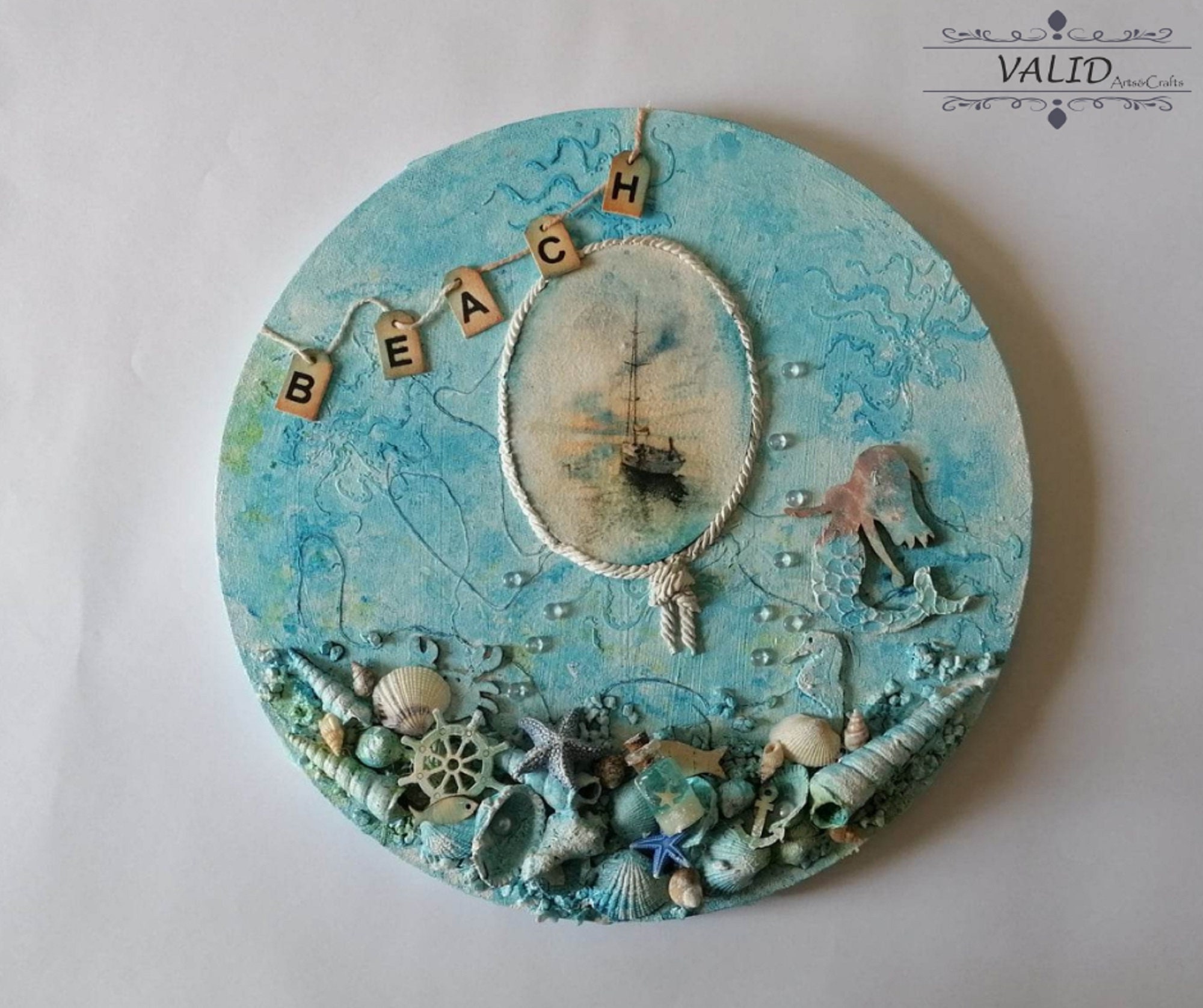 Mixed Media Wall Decor/real Seashell/seaside Cottage Decor/sea Themed ...