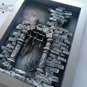 3D Decor/ Shadow Box / Old Stone Gate - Etsy