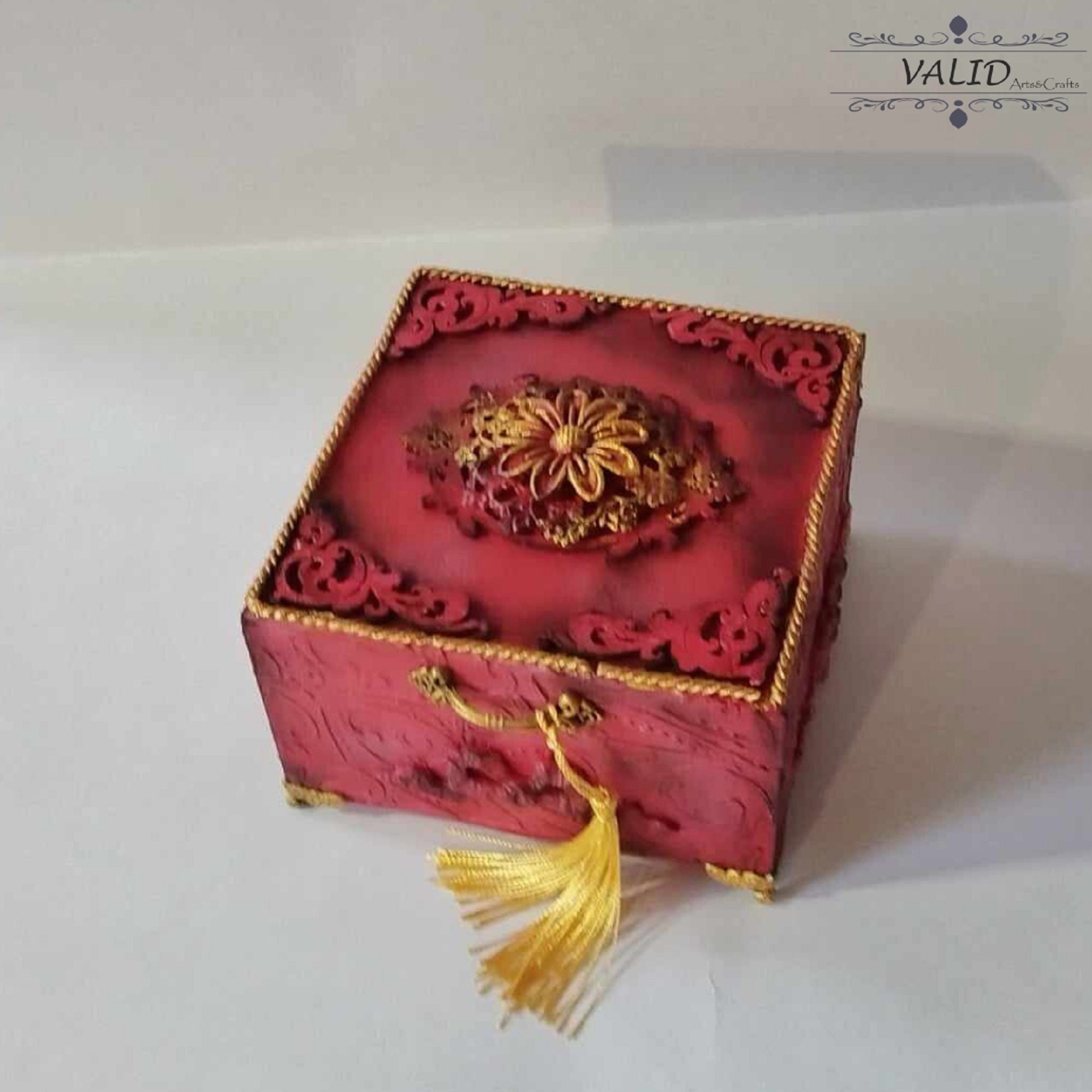 Red Handmade Wooden Box, Jewelry Organizer - Etsy