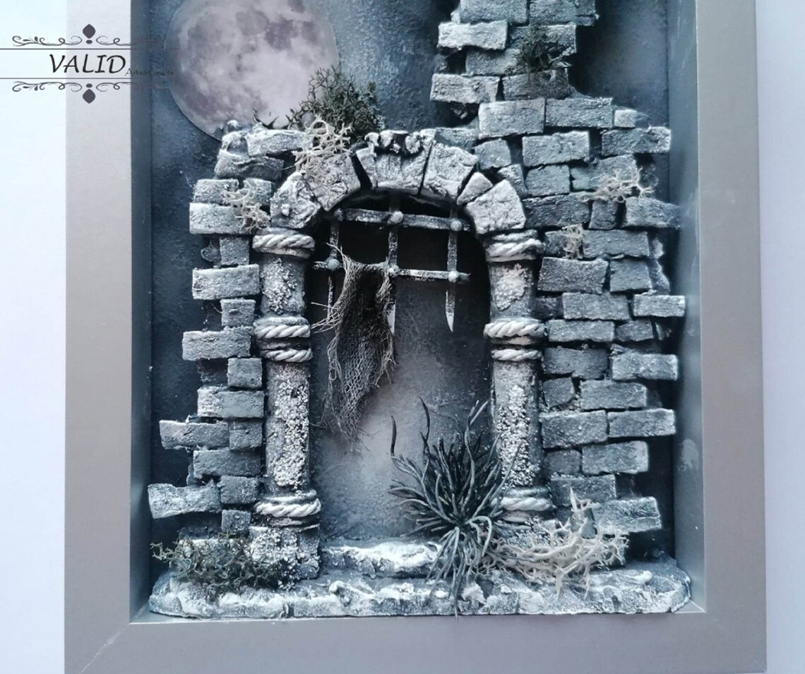 3D Decor/ Shadow Box / Old Stone Gate - Etsy