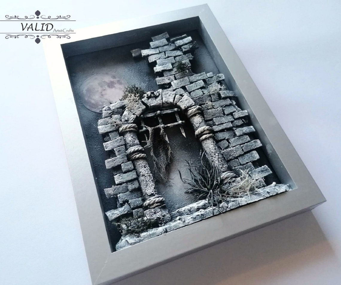 3D Decor/ Shadow Box / Old Stone Gate - Etsy