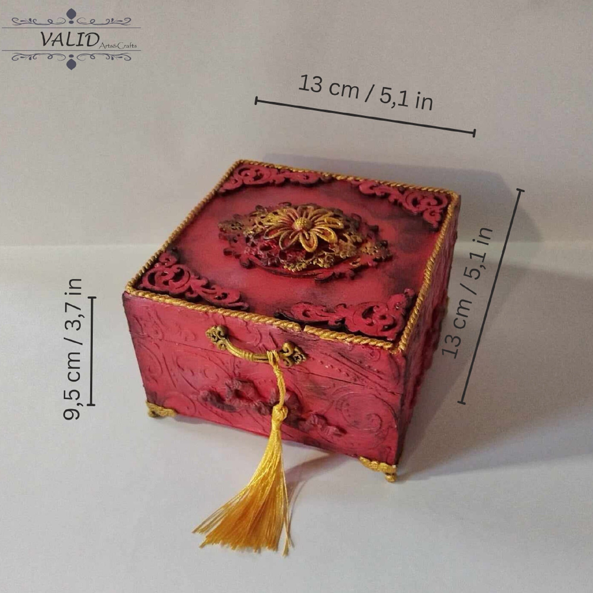 Red Handmade Wooden Box, Jewelry Organizer - Etsy