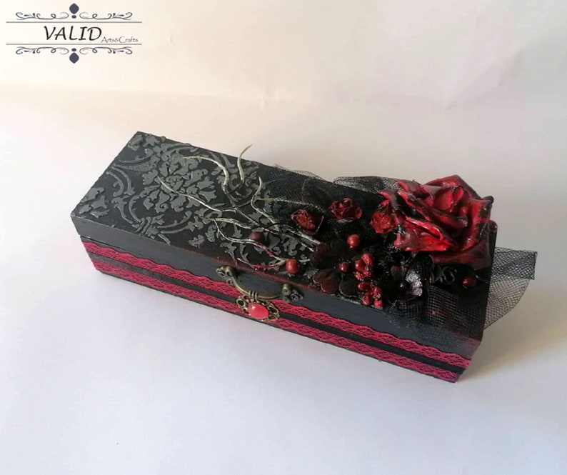 Victorian Gothic Style Jewelry/pencil Box, Elegant Wooden Storage Box ...