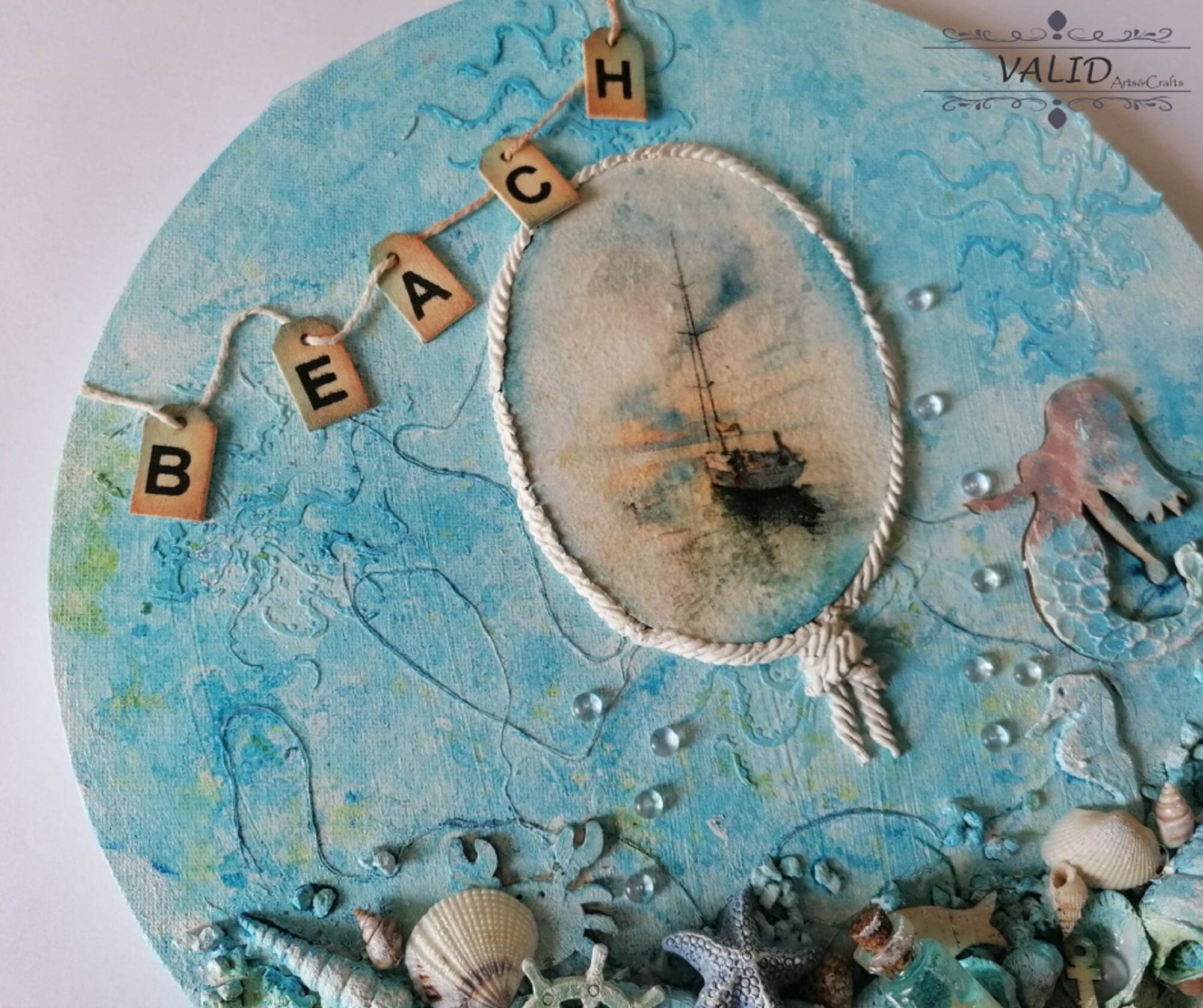 Mixed Media Wall Decor/real Seashell/seaside Cottage Decor/sea Themed ...