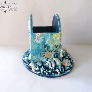 Sea Ocean Beach Pencil Holder Box With Real Shells - Etsy