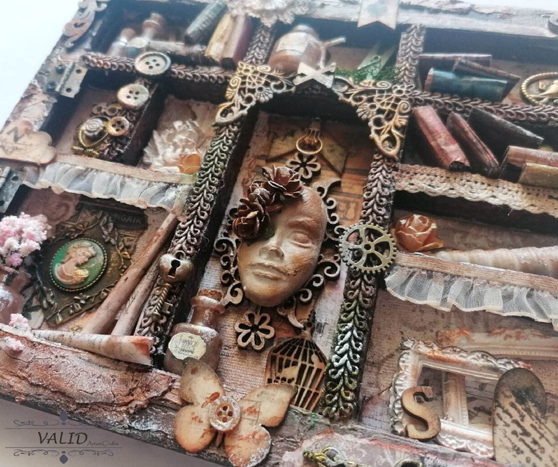 Curios Cabinet/assemblage Box/wall Decor/vintage Mixed Media Decor - Etsy