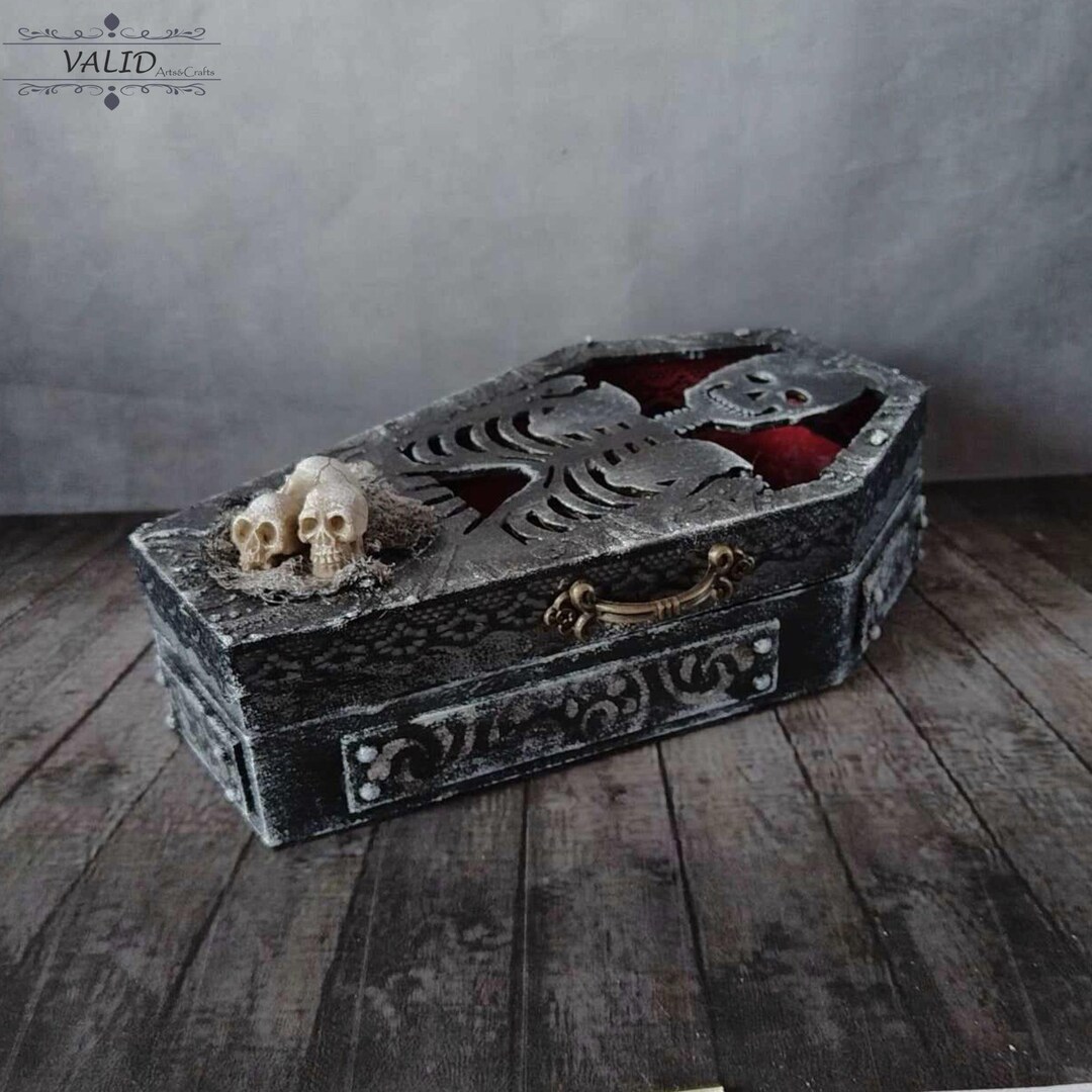 Gothic Coffin Storage Box – Halloween Decor for Curios, Secrets ...