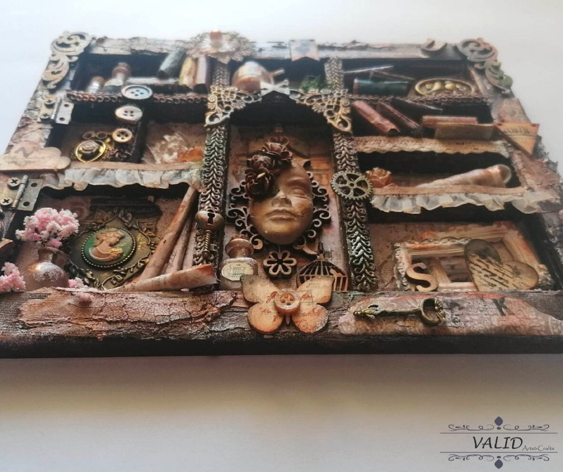 Curios Cabinet/assemblage Box/wall Decor/vintage Mixed Media Decor - Etsy