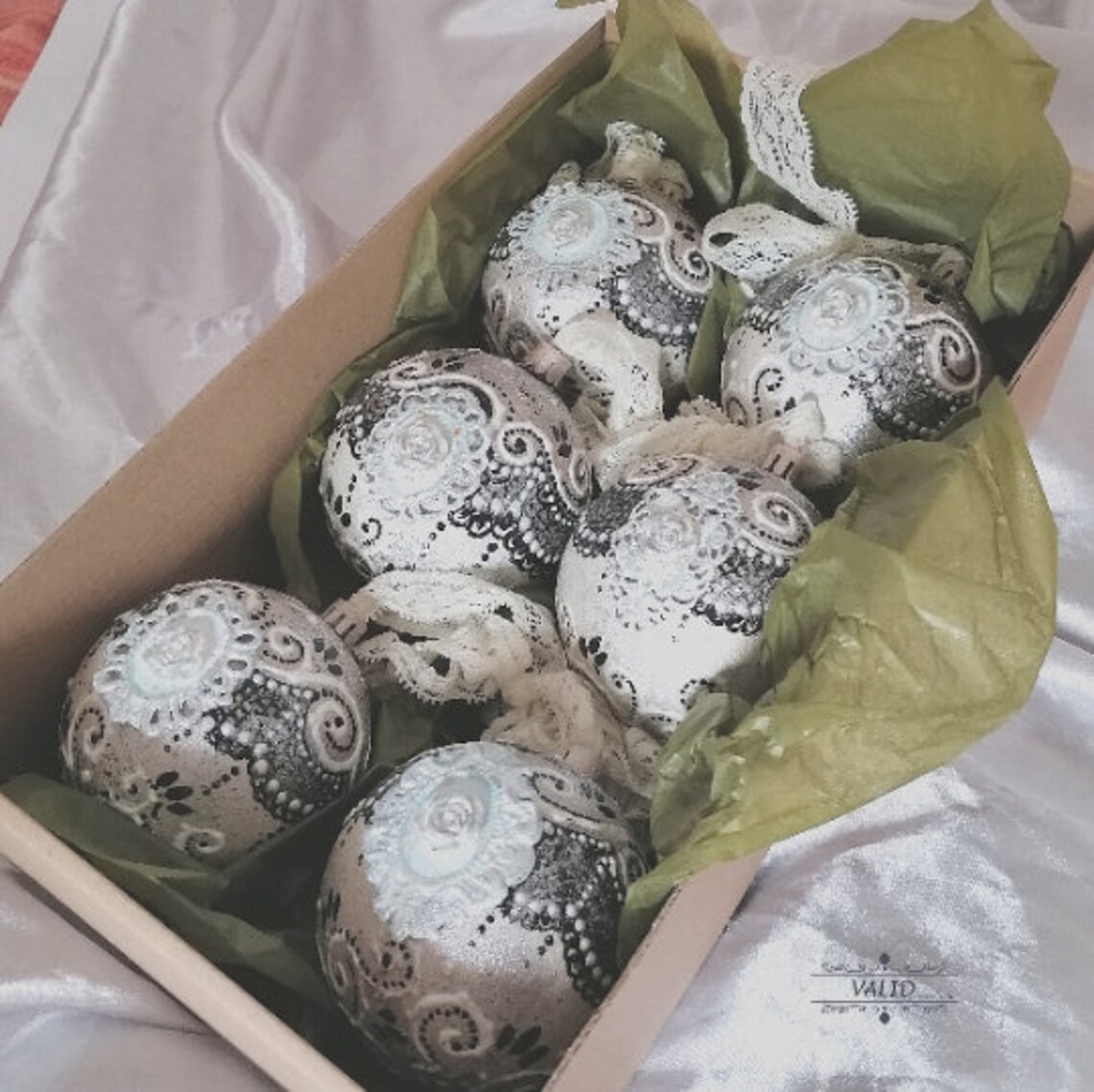 Handmade Christmas Balls in a Gift Box,vintage Christmas Decoration ...