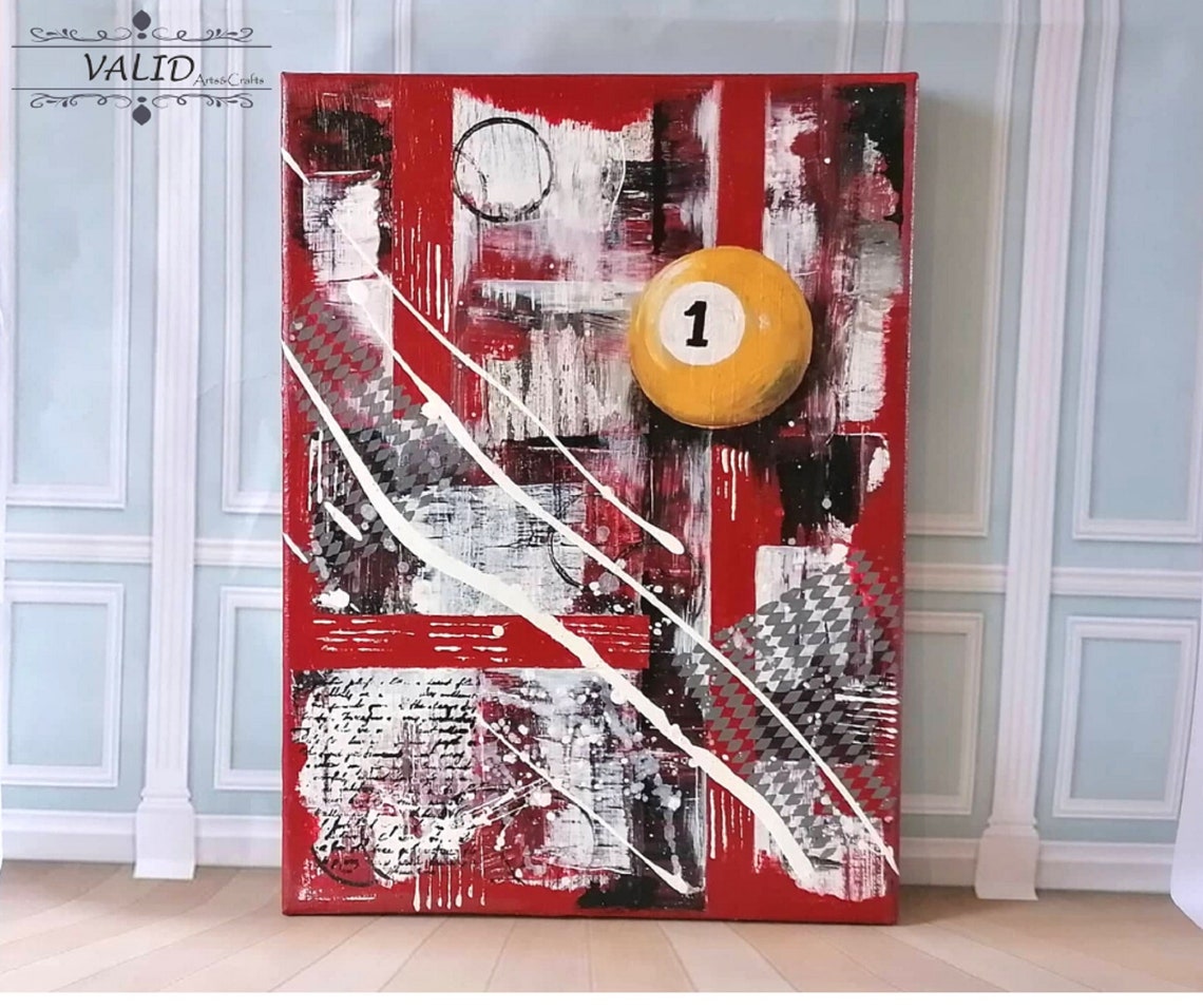 Original Abstract Red Acrylic Decor/billiard Pool Balls - Etsy