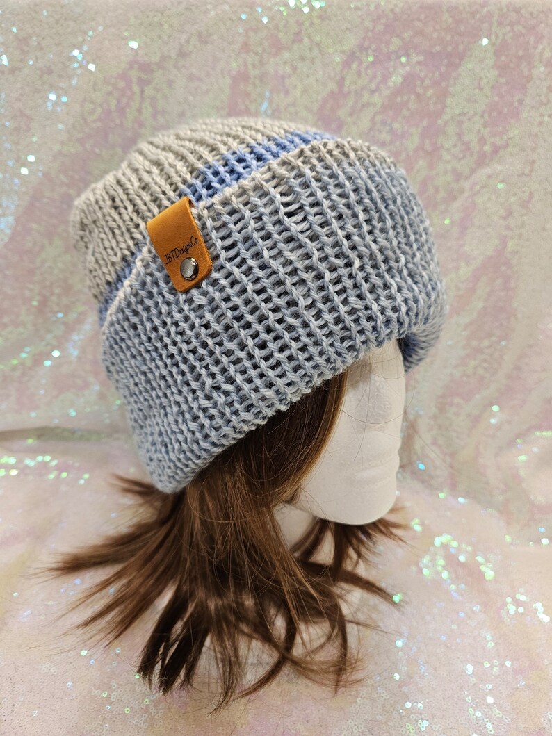 Cake Blue-gray-dark Blue Knit Hat - Etsy