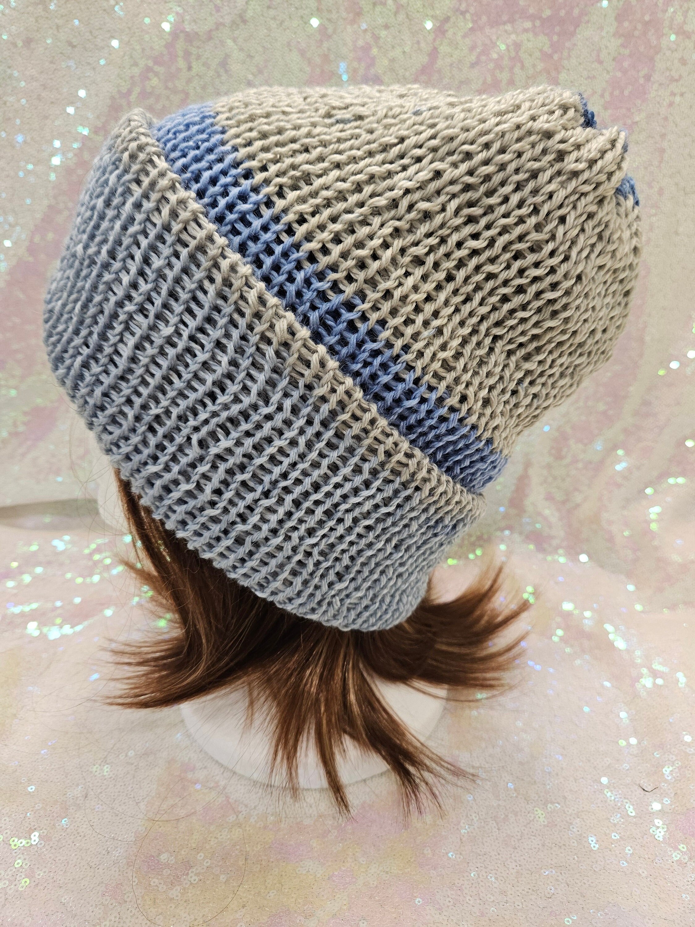 Cake Blue-gray-dark Blue Knit Hat - Etsy