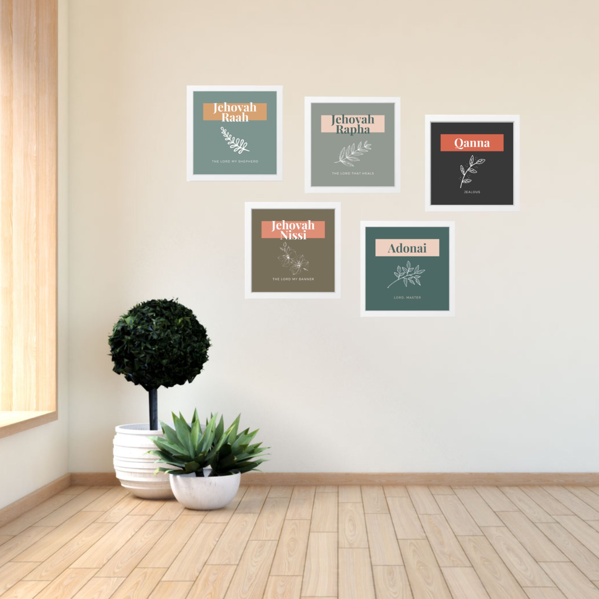 Earthy Christian Wall Decor Names of God Digital Downloads | Etsy