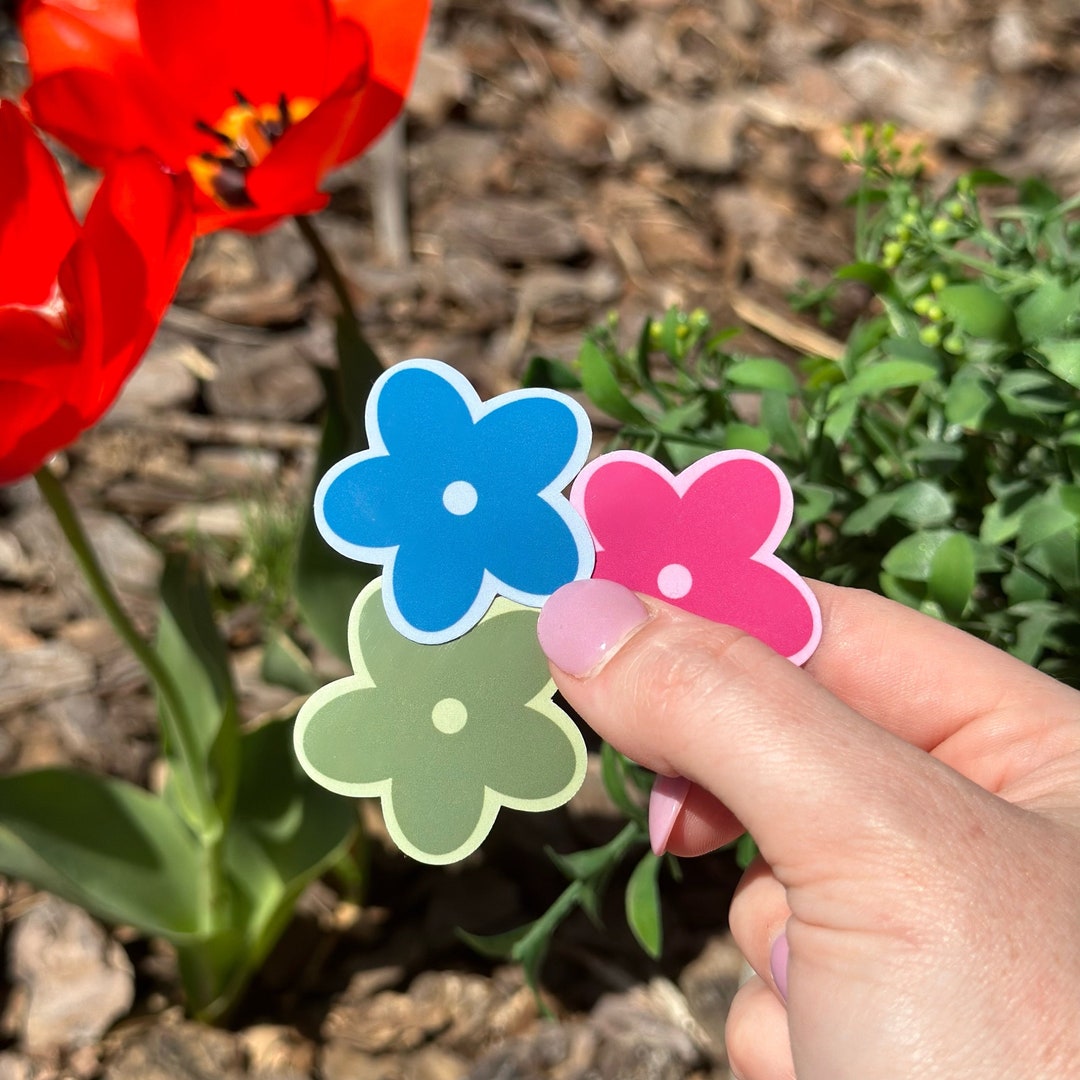 Retro Flower Sticker Set, Flower Sticker Bundle, Cute Flower Stickers ...