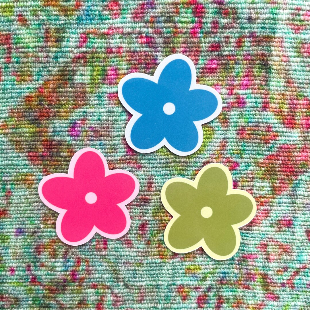 Retro Flower Sticker Set Flower Sticker Bundle Cute Flower - Etsy
