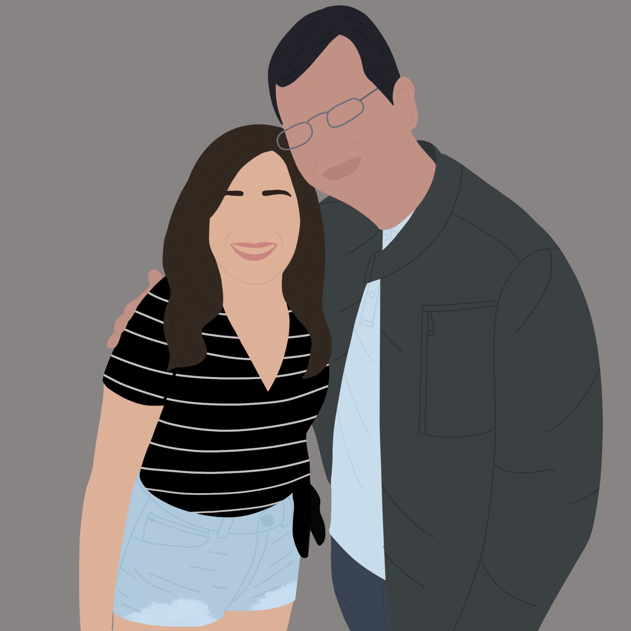 Custom Graphics Friends Drawing Couple Drawing Wedding | Etsy
