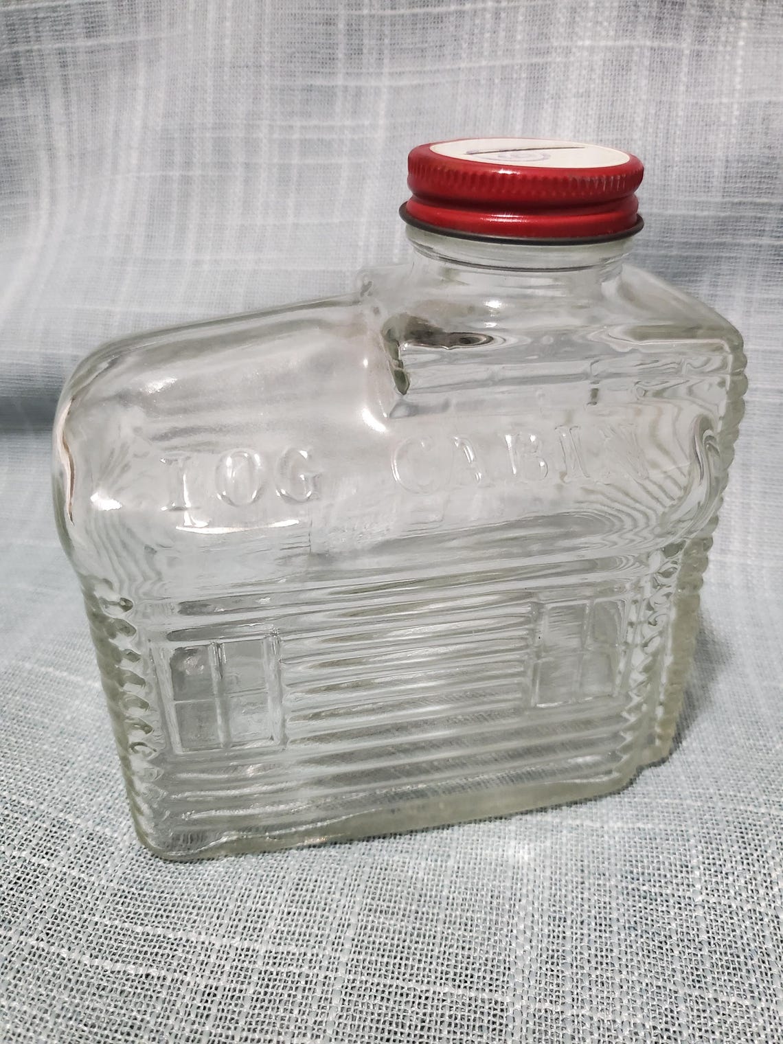 Vintage Collectible Log Cabin Glass Bottle Bank - Limited Edition 1965 ...