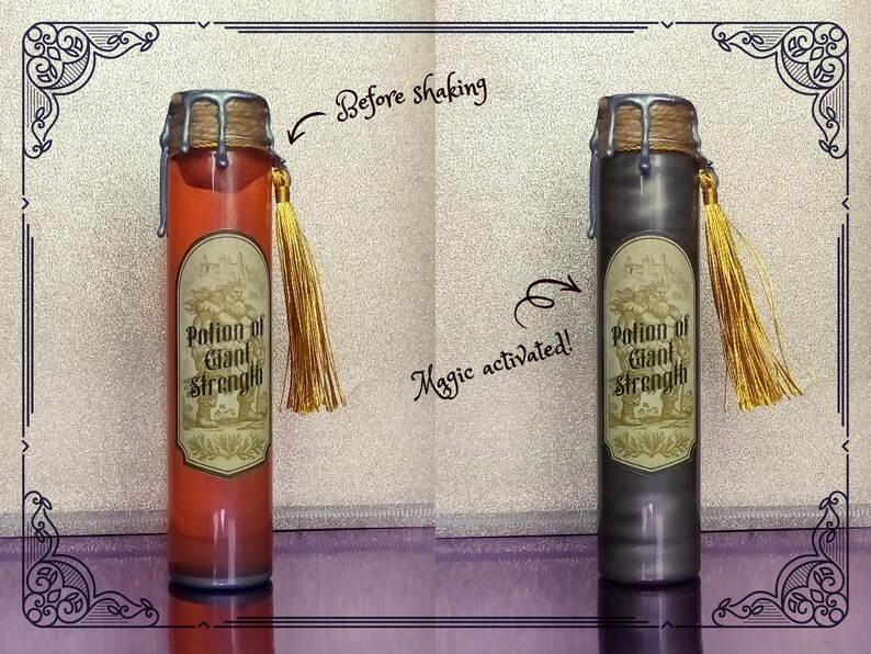 Potion of Giant Strength | Dice Roller Bottle | Mighty Floating D20 ...