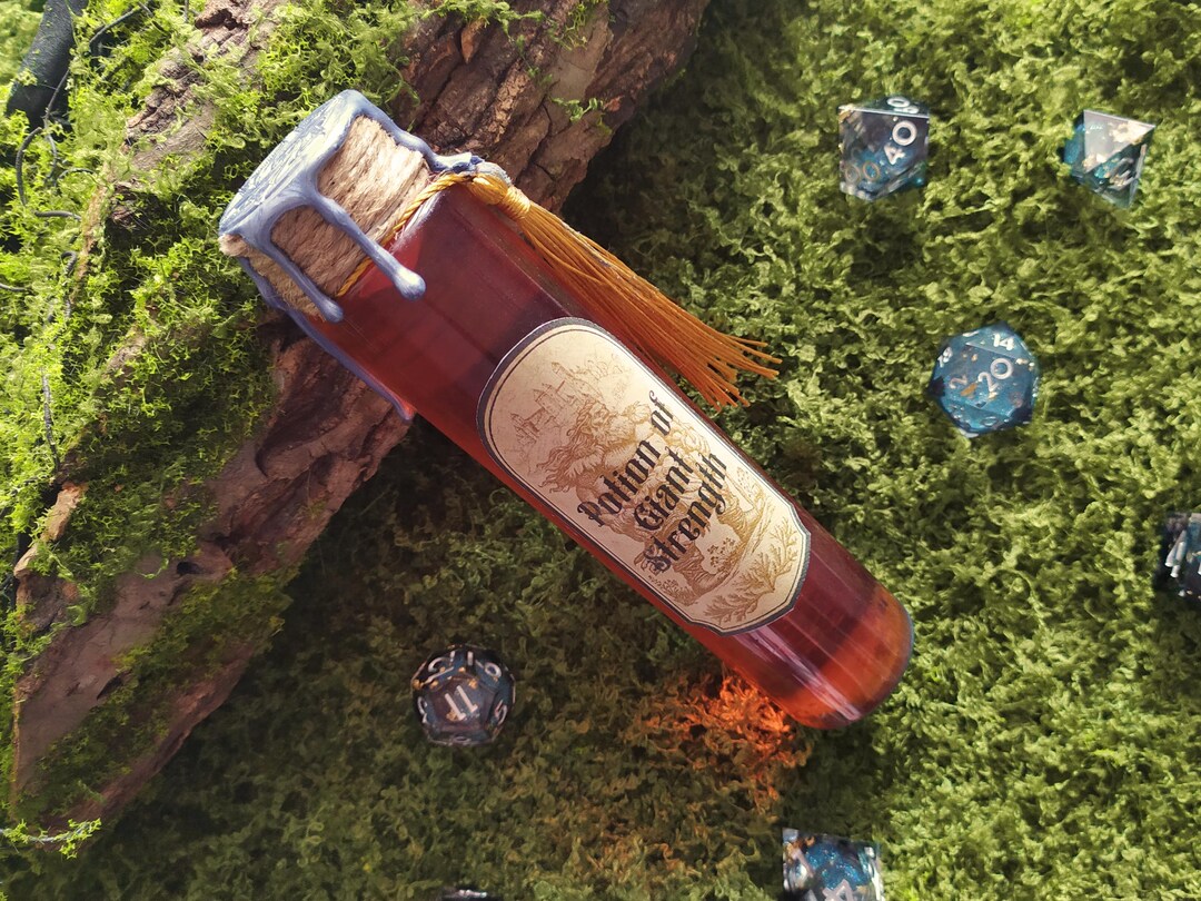Potion of Giant Strength | Dice Roller Bottle | Mighty Floating D20 ...