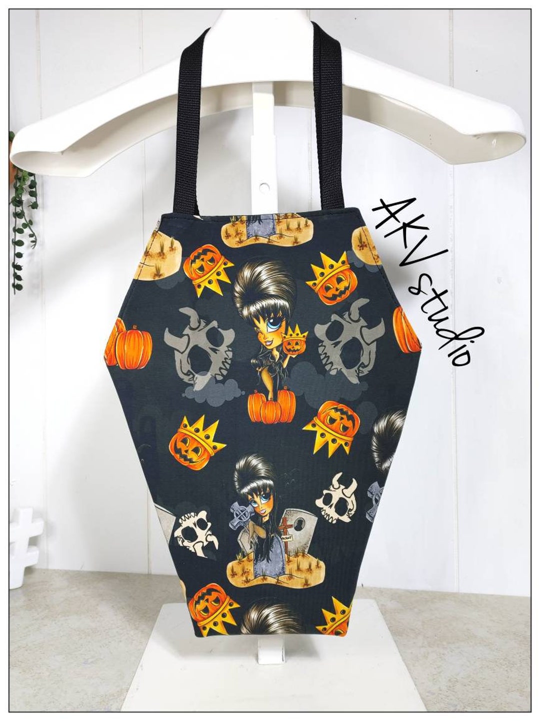 Coffin Tote Bag. Vinyl Back & Exterior Zipper Pocket. Read Item Details ...