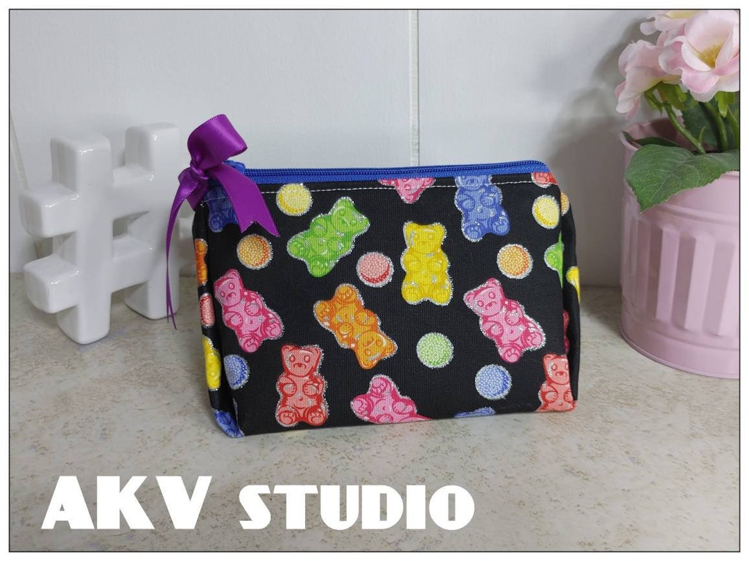 Gummy Bear Candy Cosmetic Bag Organizer, Hexagon Clutch, 4x7, Blue ...