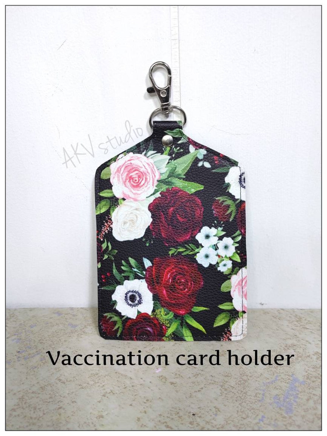 FLOWER Luggage Tag. Vaccine Card Holder With Clip. 4x3. Vax ...