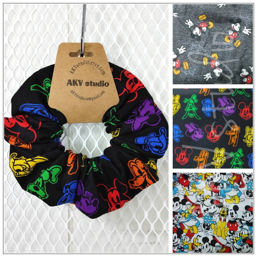 Cartoon Hair Scrunchie. 3 Different Fabrics & 3 Style Types. Thin ...