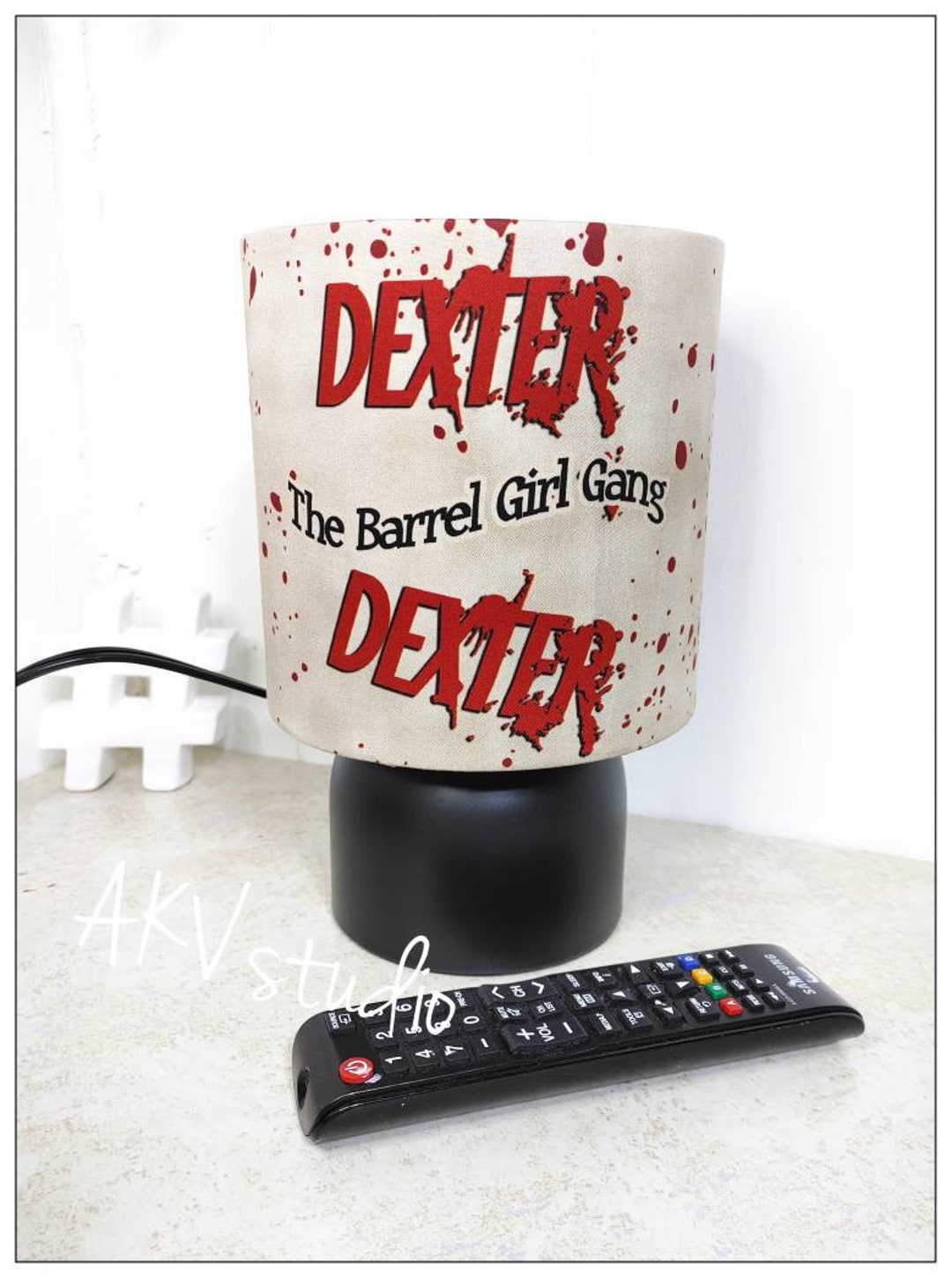 Dex Handmade Shade With Black Lamp Base. On/off Switch on Cord. LED ...