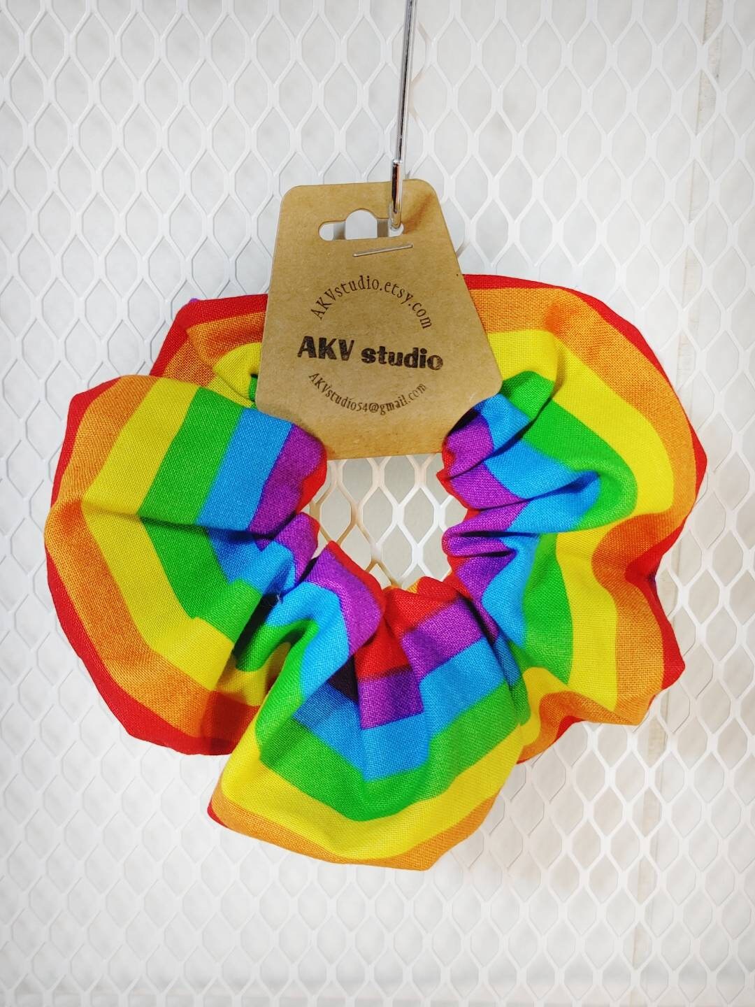 Rainbow hair scrunchie. 3 options available. thin thick hair - Etsy ...